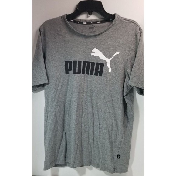Puma | Shirts | Puma Gray Tshirt Short Sleeve Tee Men Size Lg Graphic ...